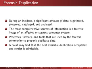 Lecture #32: Forensic Duplication | PDF | Operating Systems | Computer Software and Applications