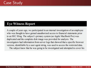 Lecture #32: Forensic Duplication | PDF | Operating Systems | Computer Software and Applications