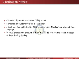 Lecture # 14: Salami and Linearization Attacks | PDF