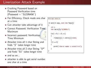 Lecture # 14: Salami and Linearization Attacks | PDF