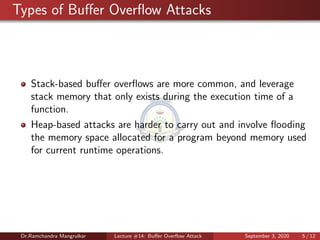 Lecture #15: Buffer Overflow Attack (Non Malicious Attack) | PPT