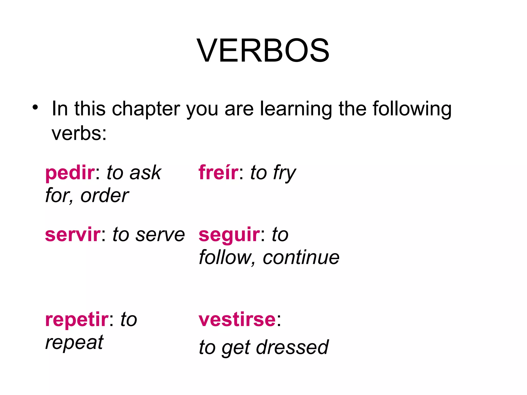 Así se dice, 2 ch4 verbs | PPT