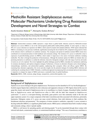 Assefa Asnakew Abebe. Methicillin resistant Staphylococcus aureus: Molecular mechanisms ...
