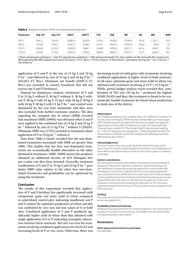 Assefa et al-2021-agriculture_&_food_security | PDF | Agriculture | Industries