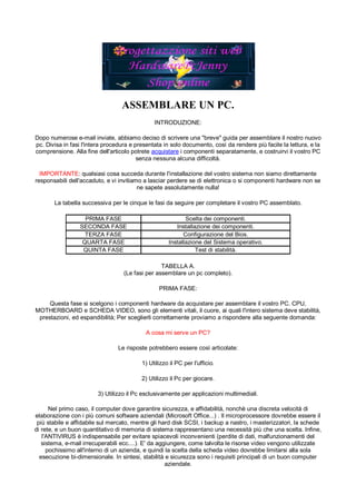 Assemblare un pc | PDF