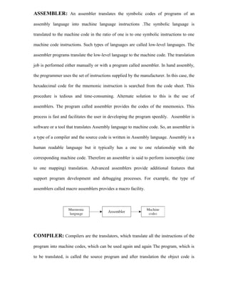 Assembler | DOC | Programming Languages | Computing