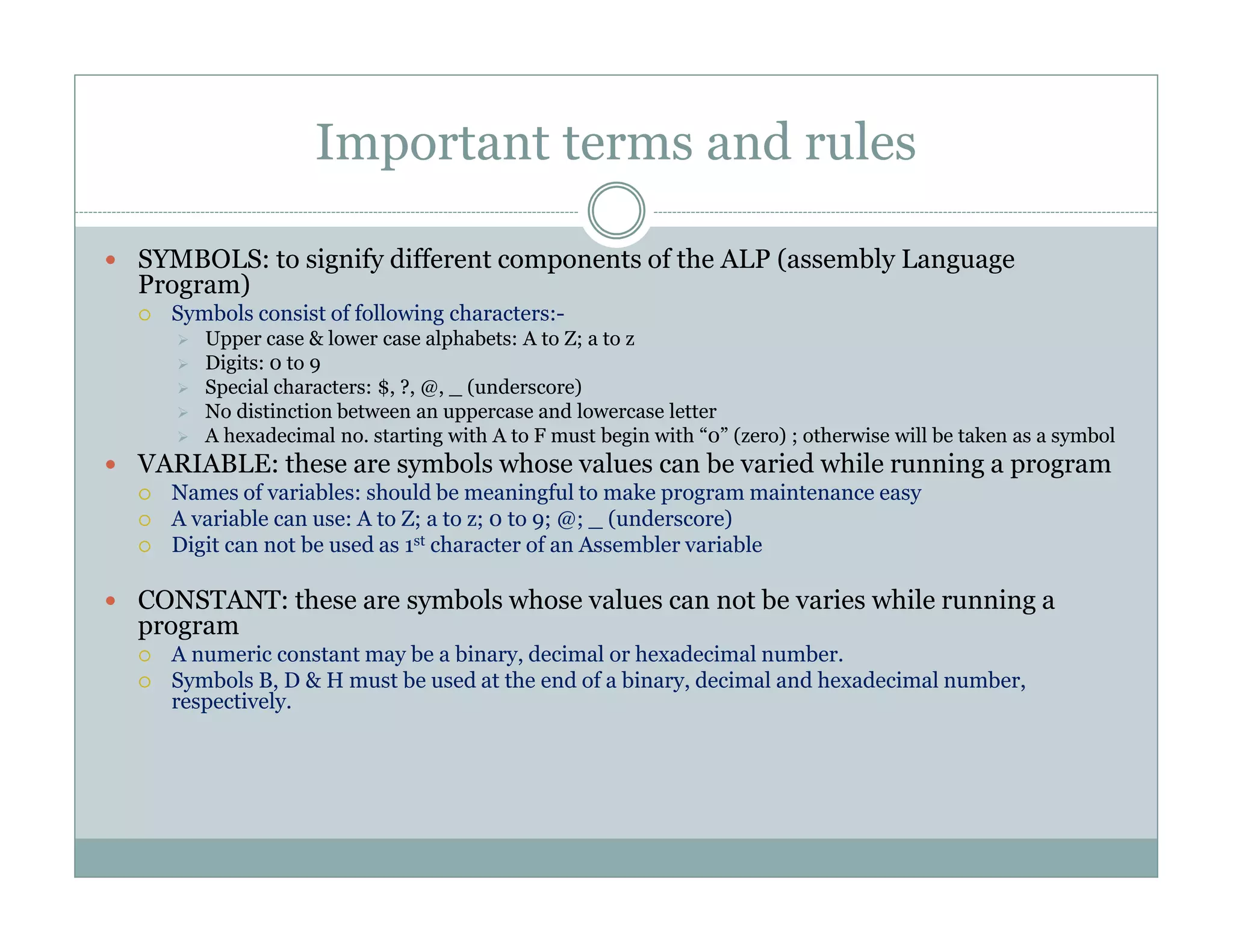 Assembler directives and basic steps ALP of 8086 | PDF