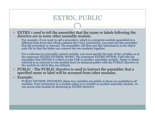 Assembler directives and basic steps ALP of 8086 | PDF