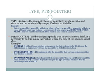 Assembler directives and basic steps ALP of 8086 | PDF