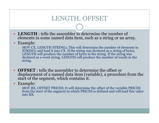 Assembler directives and basic steps ALP of 8086 | PDF