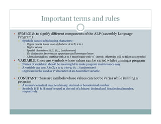 Assembler directives and basic steps ALP of 8086 | PDF