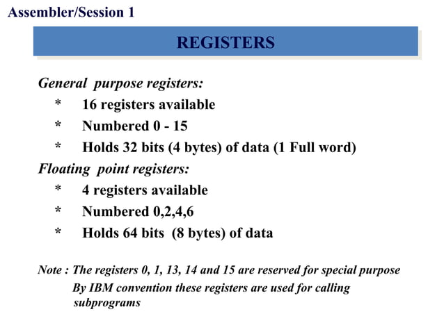 Assembler Language Tutorial For Mainframe Programmers Ppt