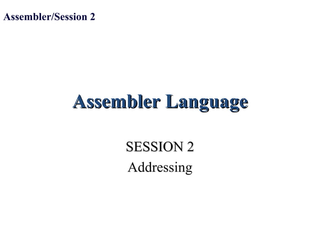 Assembler Language Tutorial For Mainframe Programmers Ppt