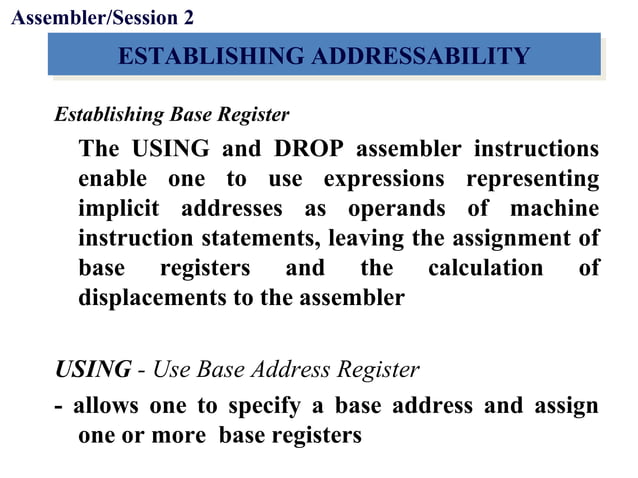 Assembler Language Tutorial For Mainframe Programmers Ppt