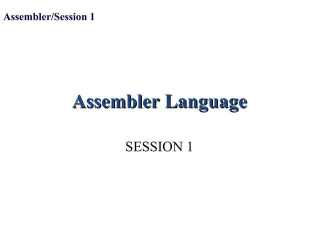 Assembler Language Tutorial for Mainframe Programmers | PPT ...