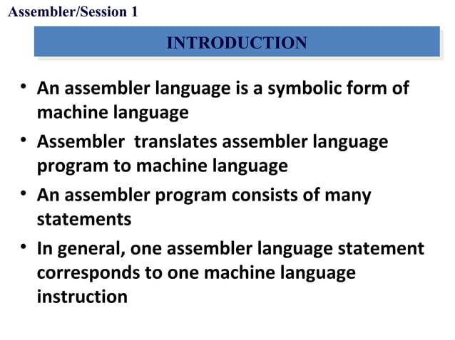 Assembler Language Tutorial For Mainframe Programmers Ppt