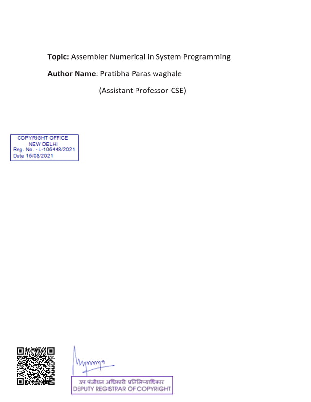 Assembler Numerical in system programming | PDF | Operating Systems | Computer Software and ...