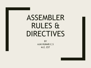 ASSEMBLER KEY DIRECTIVES AND INSTRUCTIONS | PPT