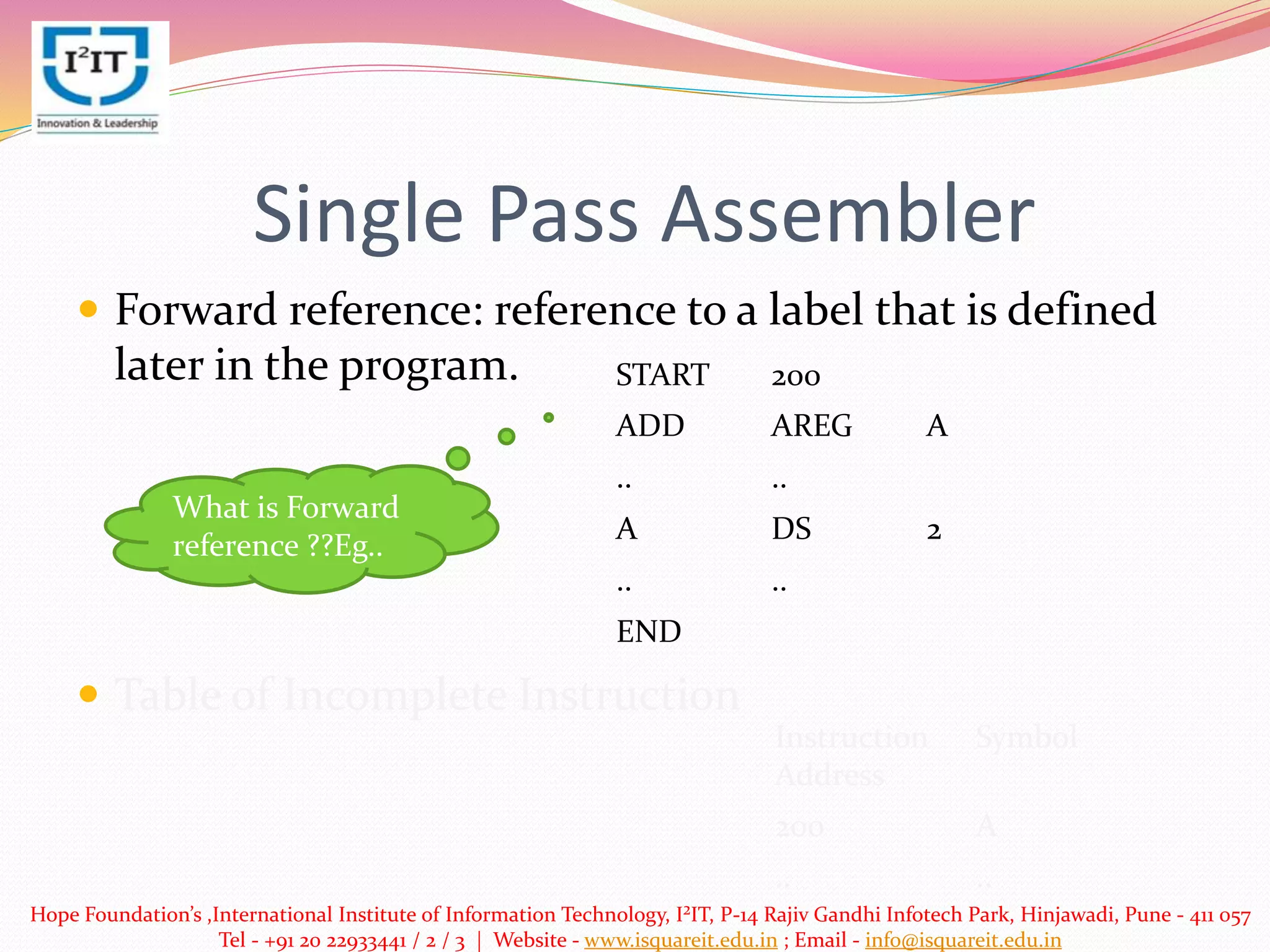 Pass Structure Of Assembler Pptx Programming Languages Computing