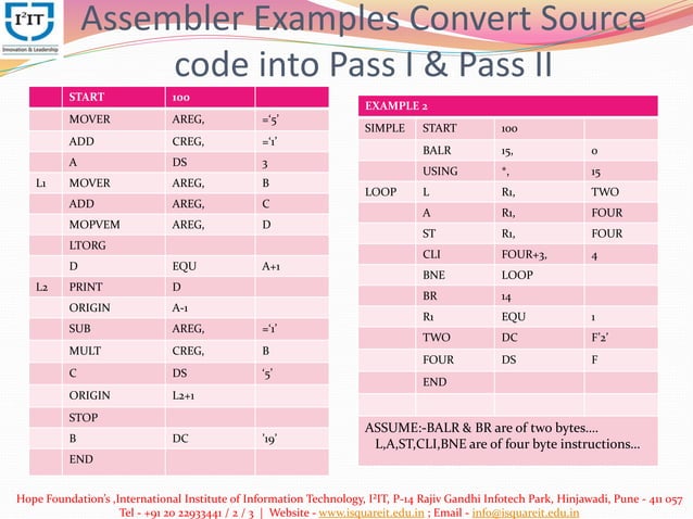 Pass Structure Of Assembler Pptx Programming Languages Computing