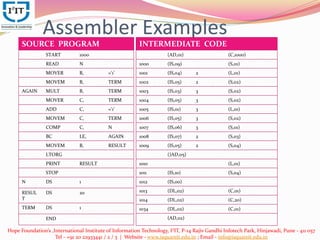 Pass Structure of Assembler | PPTX | Programming Languages | Computing