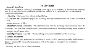 Introiduction to Assemblies and .NET platform | PPT