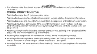 Introiduction to Assemblies and .NET platform | PPT