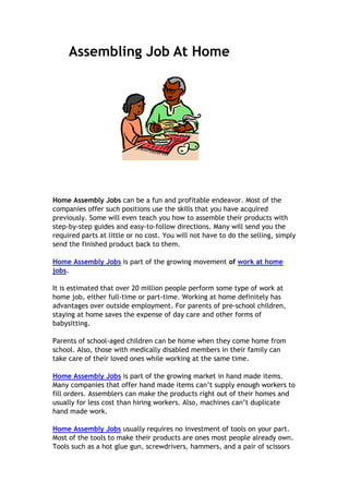 Assembling job at home | PDF