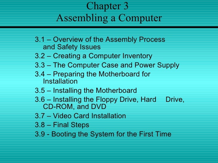 Assembling the computer