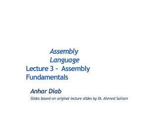 outline : basicc elements of assembly language | PPTX