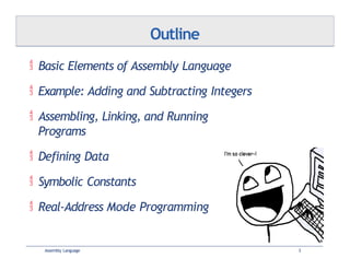 outline : basicc elements of assembly language | PPTX