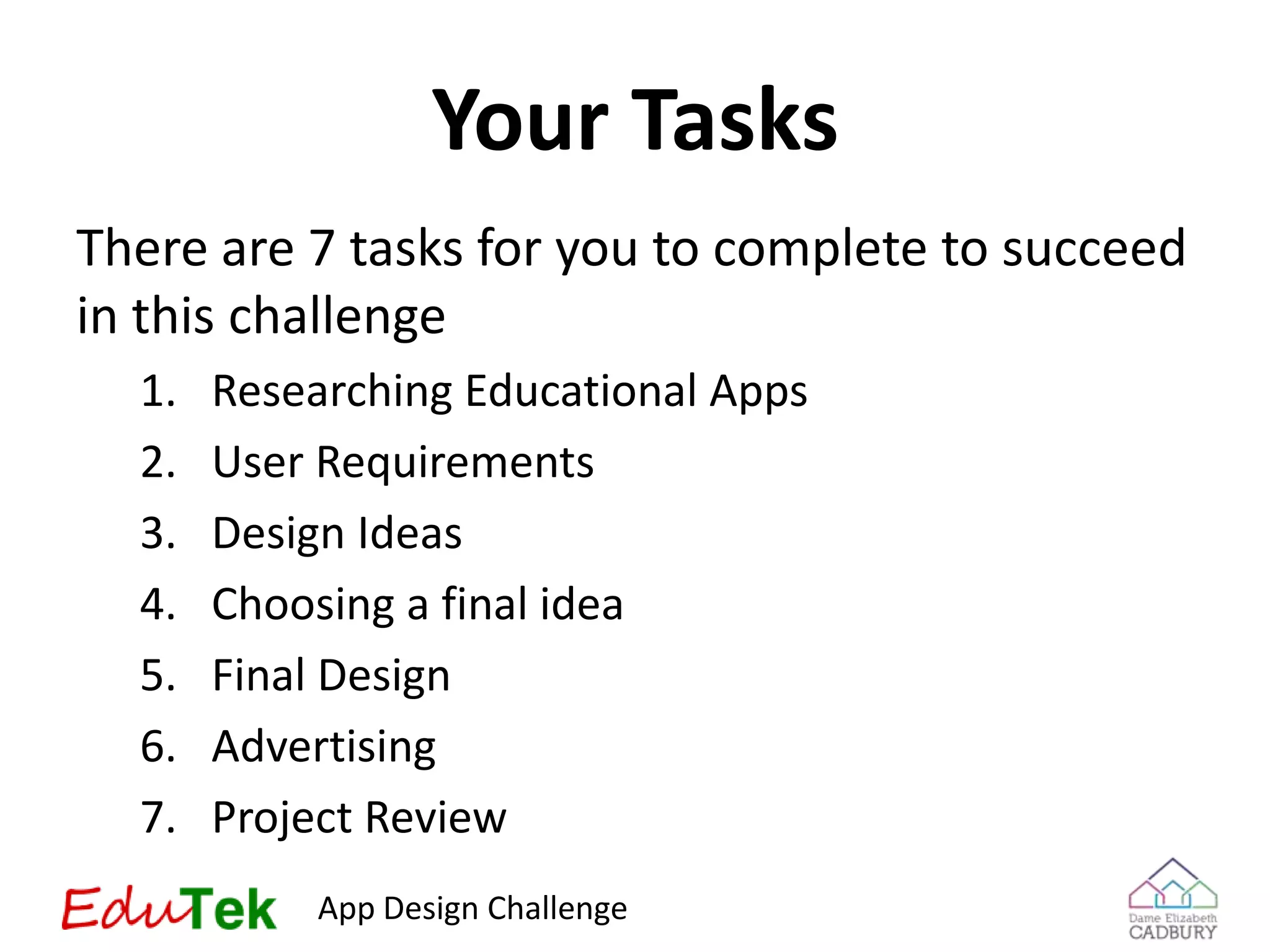 Dame Elizabeth Cadbury Year 8 ICT Homework Project | PPTX