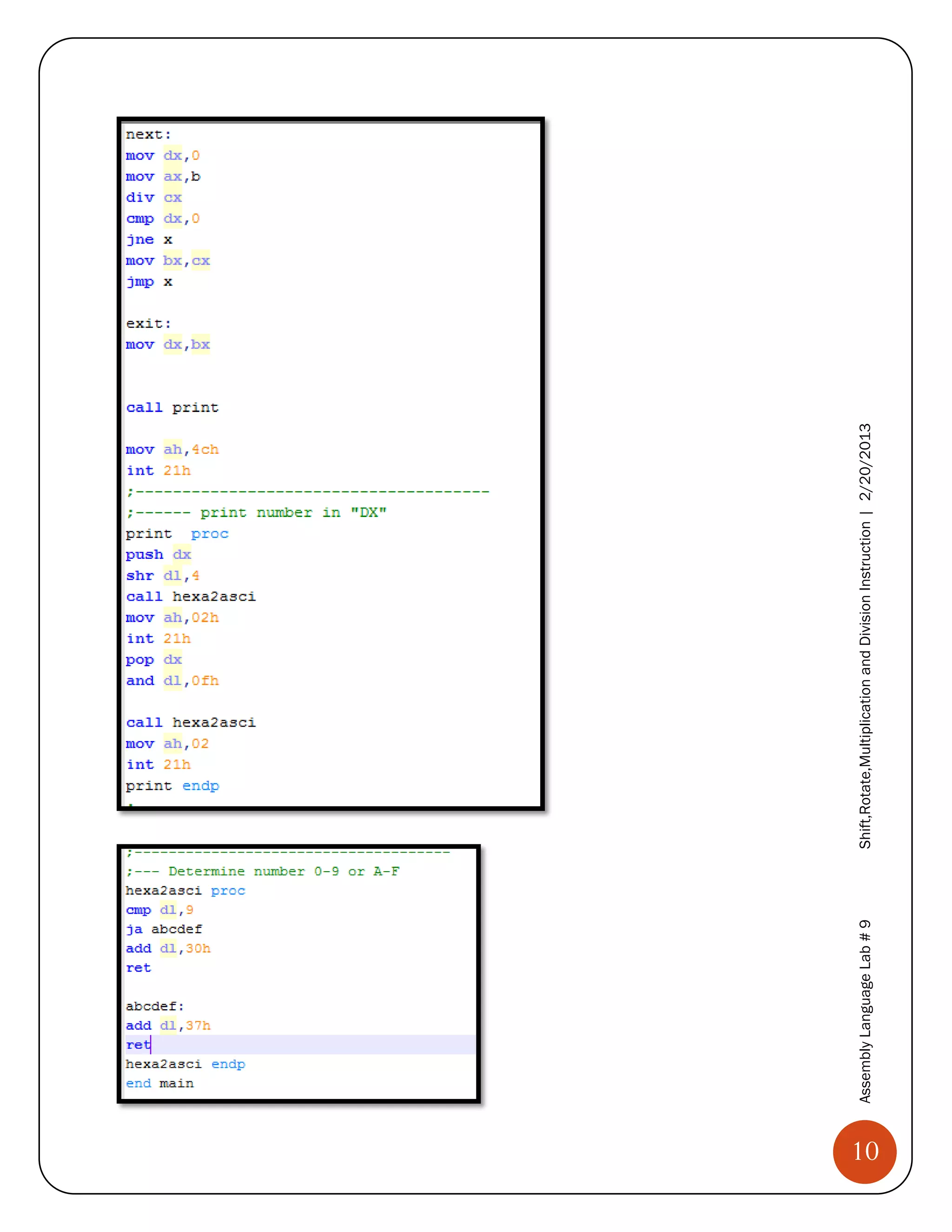 Assembly language-lab9 | PDF | Free Download