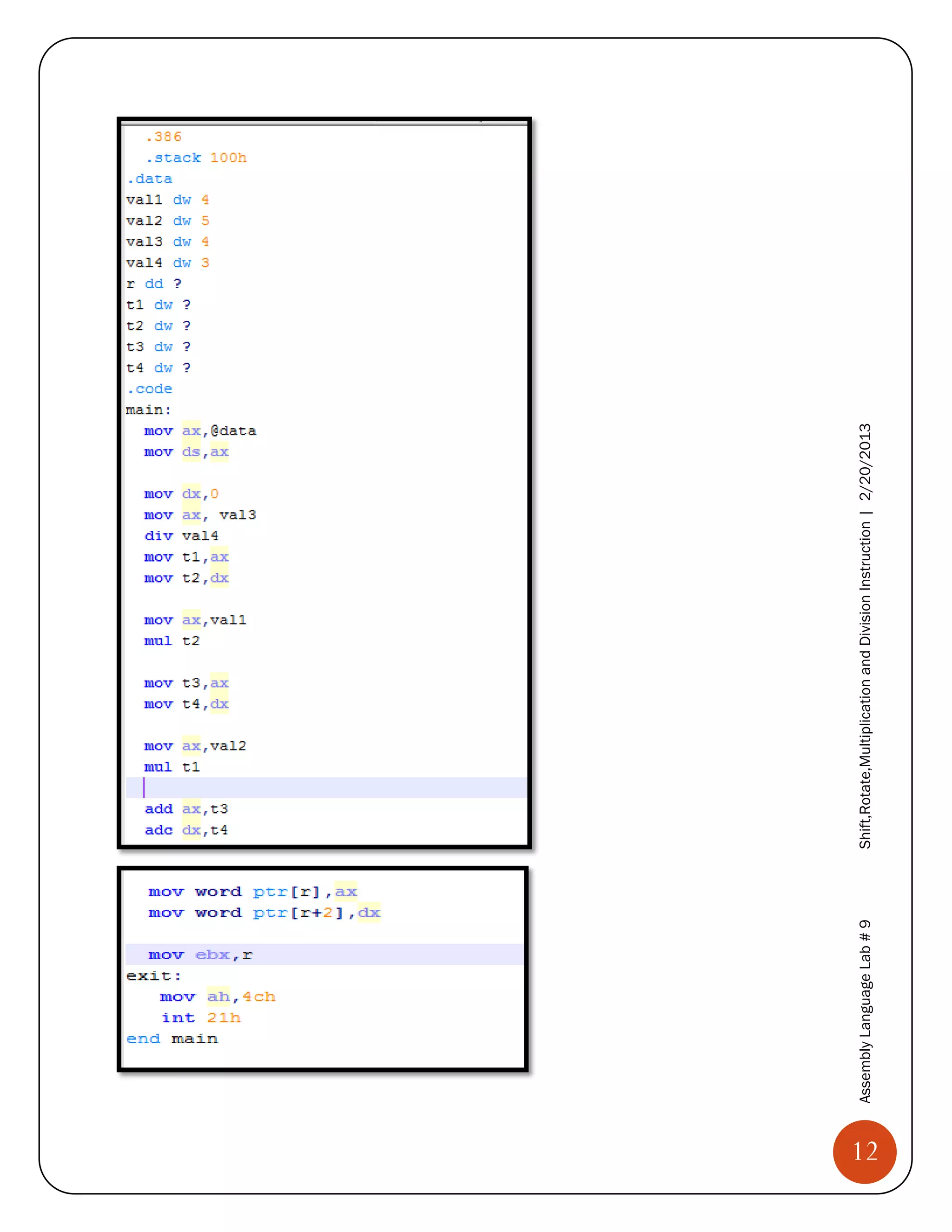 Assembly language-lab9 | PDF | Free Download