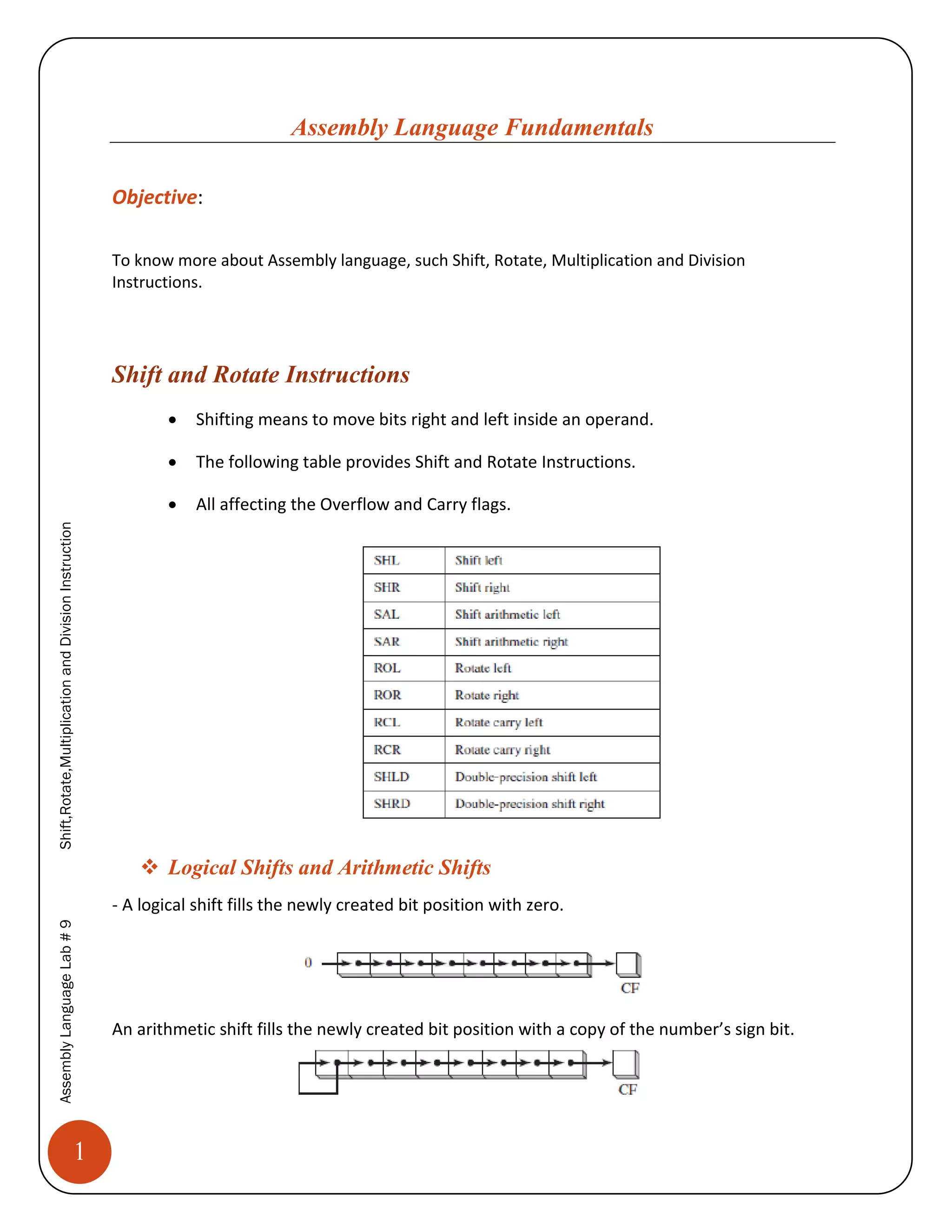 Assembly language-lab9 | PDF