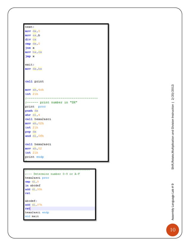 Assembly language-lab9 | PDF | Free Download