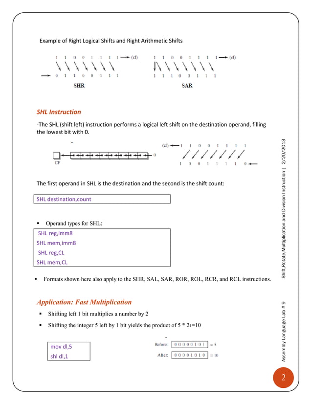 Assembly language-lab9 | PDF