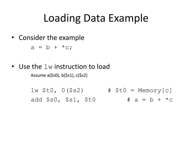 MIPS Assembly Language I | PPTX MIPS Assembly Language I | PPTX