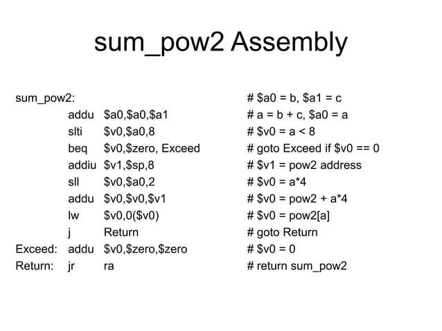 MIPS Assembly Language I MIPS Assembly Language I
