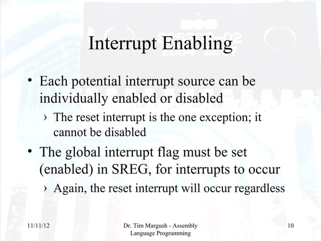 Assembly10 interrupts | PPT | Operating Systems | Computer Software and Applications