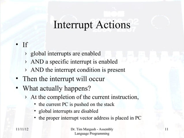 Assembly10 interrupts | PPT | Operating Systems | Computer Software and Applications