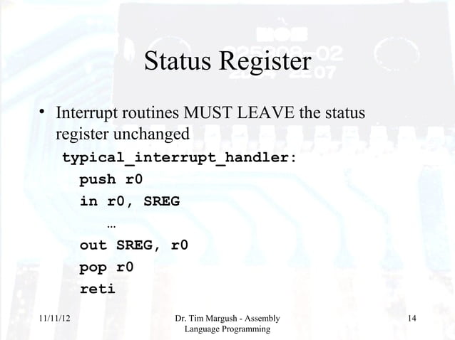 Assembly10 interrupts | PPT | Operating Systems | Computer Software and Applications
