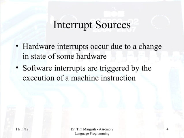 Assembly10 interrupts | PPT | Operating Systems | Computer Software and Applications