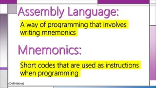 Assembly and Machine Code | PPTX
