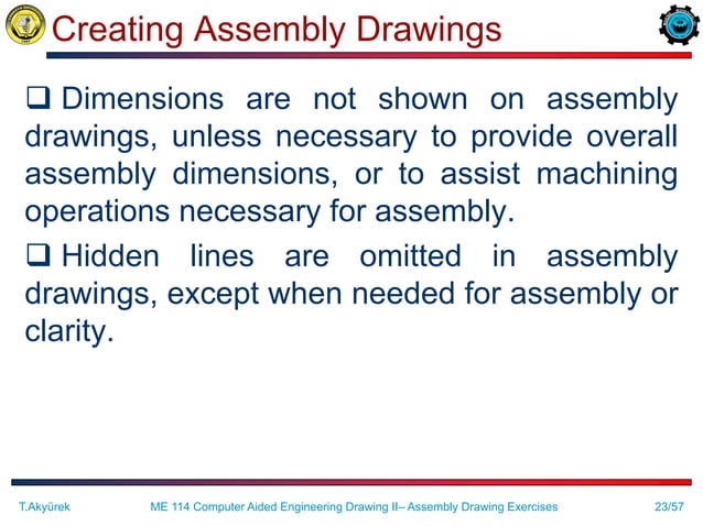 Assembly drawing exercises | PDF