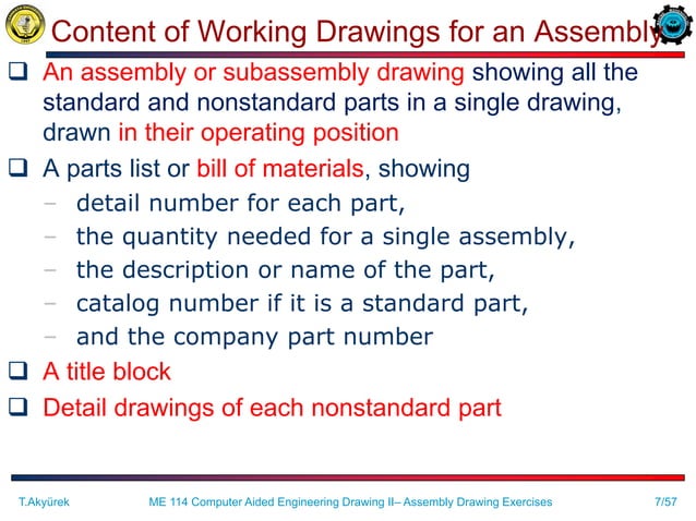 Assembly drawing exercises | PDF