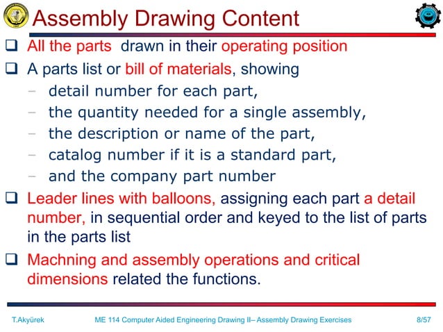 Assembly drawing exercises | PDF