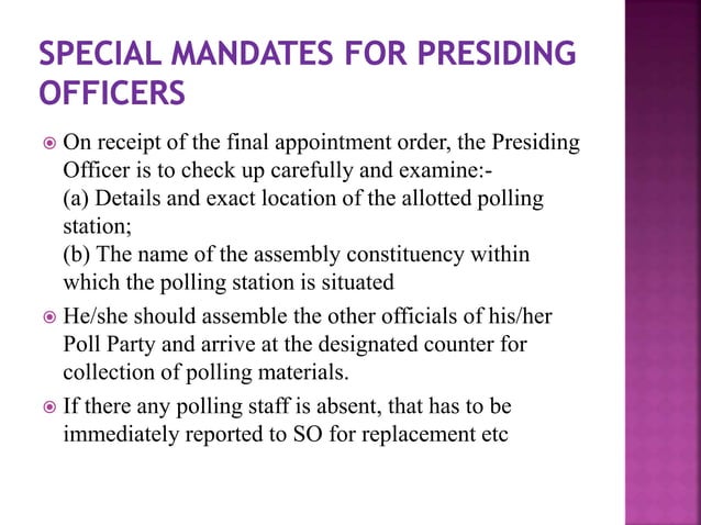 assembl.ppt election duties and responsibilities of polling personnel | PPT