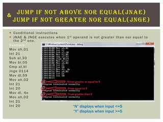 Assembly jmp presentation | PPTX | Programming Languages | Computing