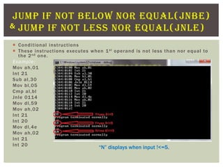 Assembly jmp presentation | PPTX | Programming Languages | Computing